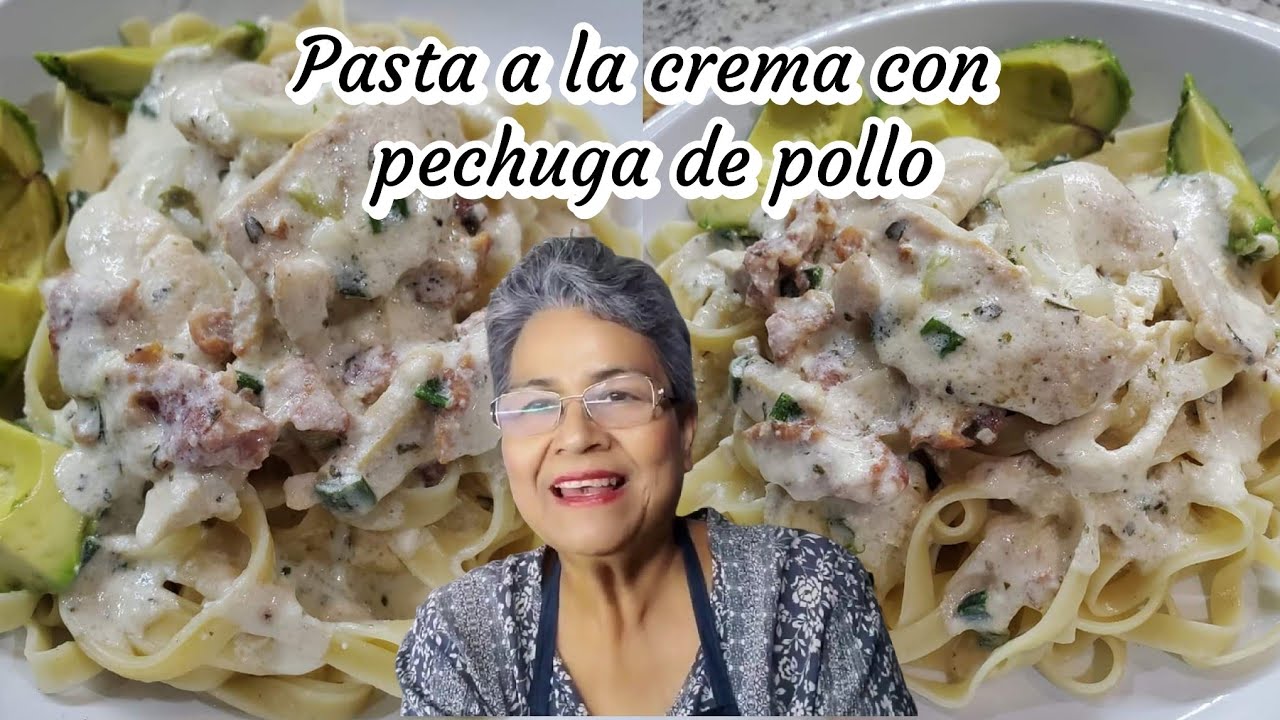Sabrosa Pasta con pechuga de pollo a la crema 😋🐔🧀🍶🥓| Cocina tutuli ...