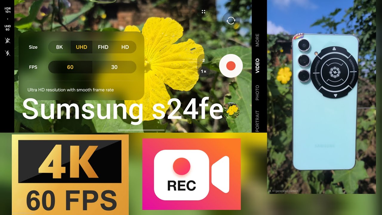 Samsung s24fe Camera 4k 60fps || 4k 60 fps video graphi #sumsung 24fe ...