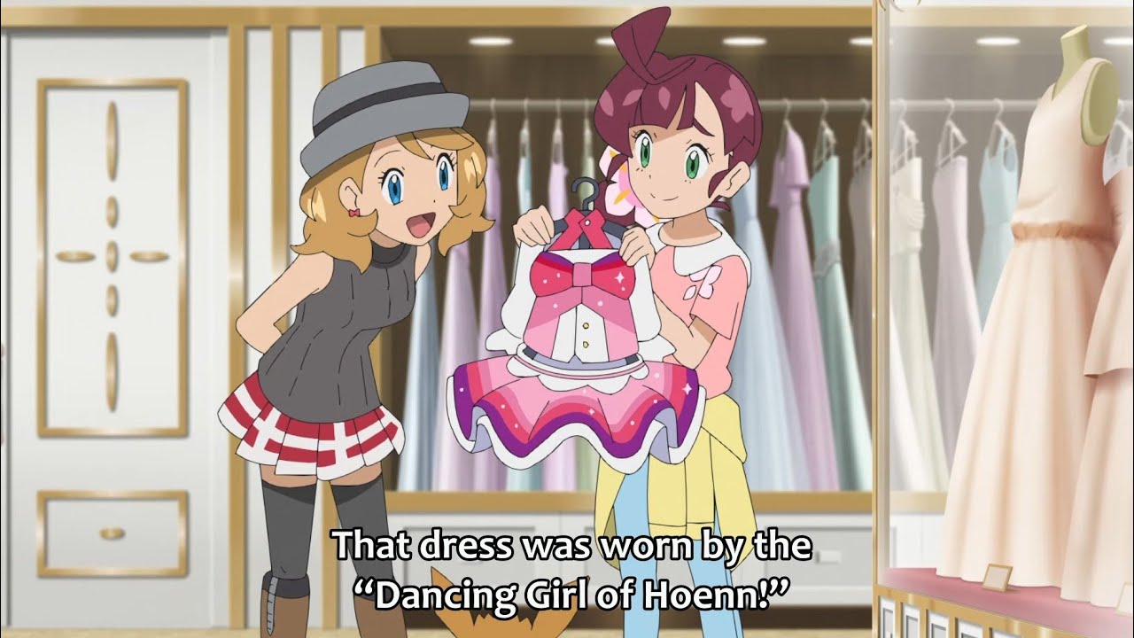 Serena helps koharu in choosing dress for performance | Pokémon ...