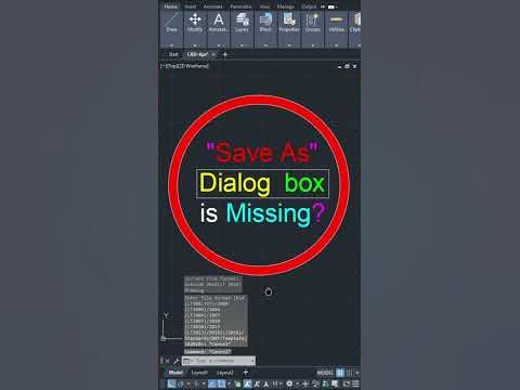 AutoCAD Tips - 23 Open Save As Dialog Box Missing #Shorts #autocad - YouTube