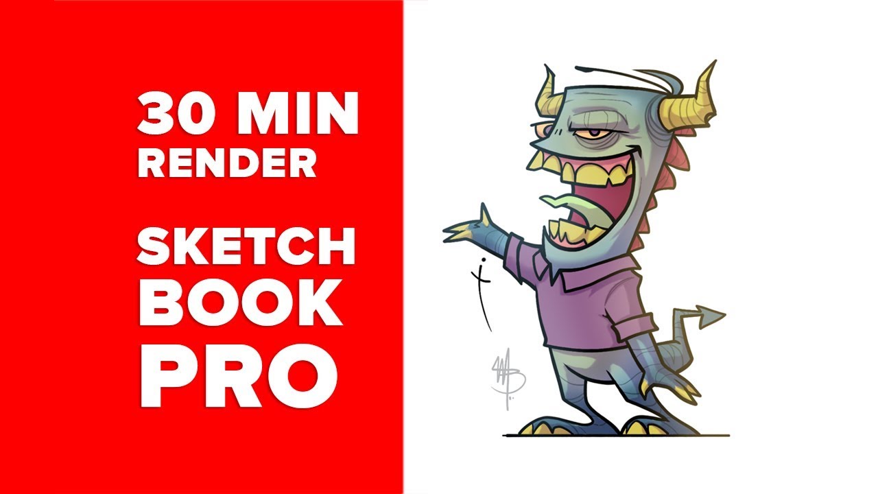 SKETCHBOOK PRO - 30 min RENDER - YouTube