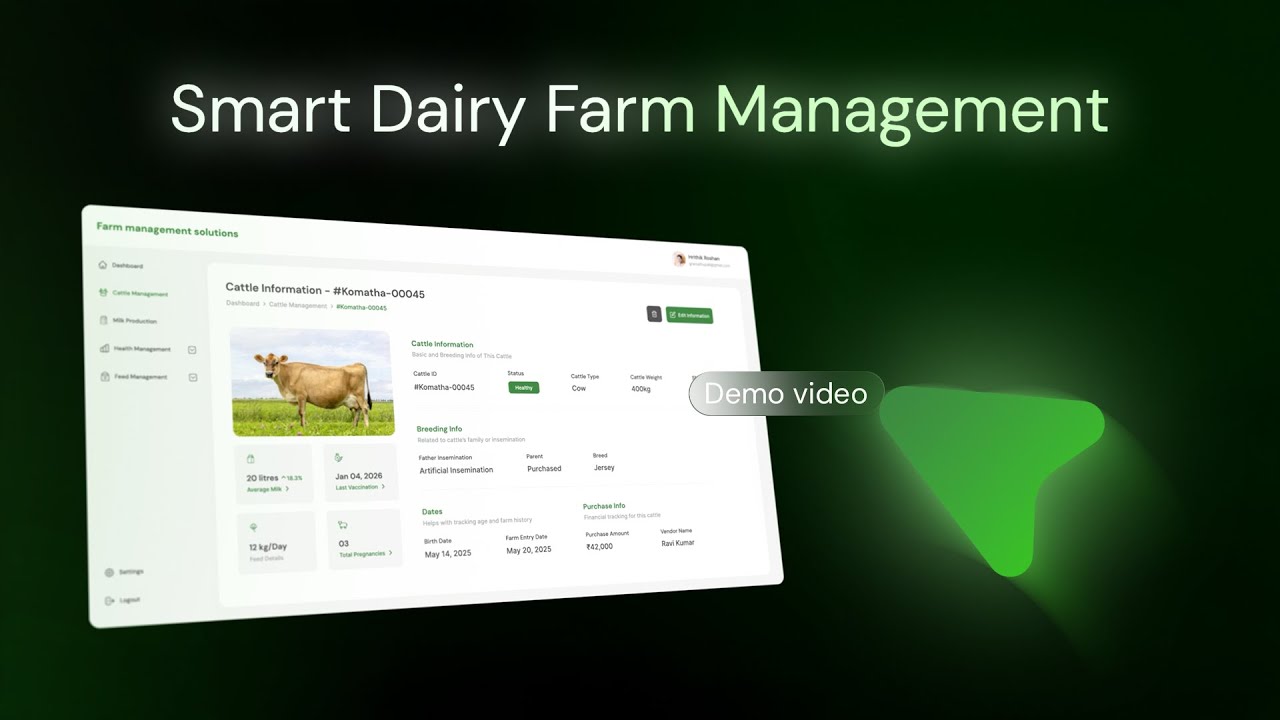 Cattle Management App for Modern Dairy Farms| Demo Video | Ace Assured ...