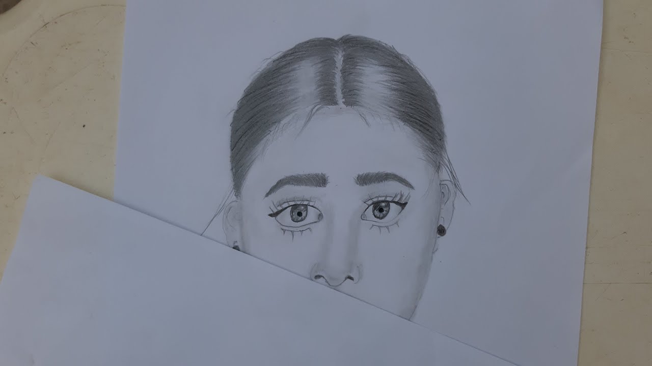 drawing simple girl face for beginners #كيف ترسم بنت . sida loo sawiro ...