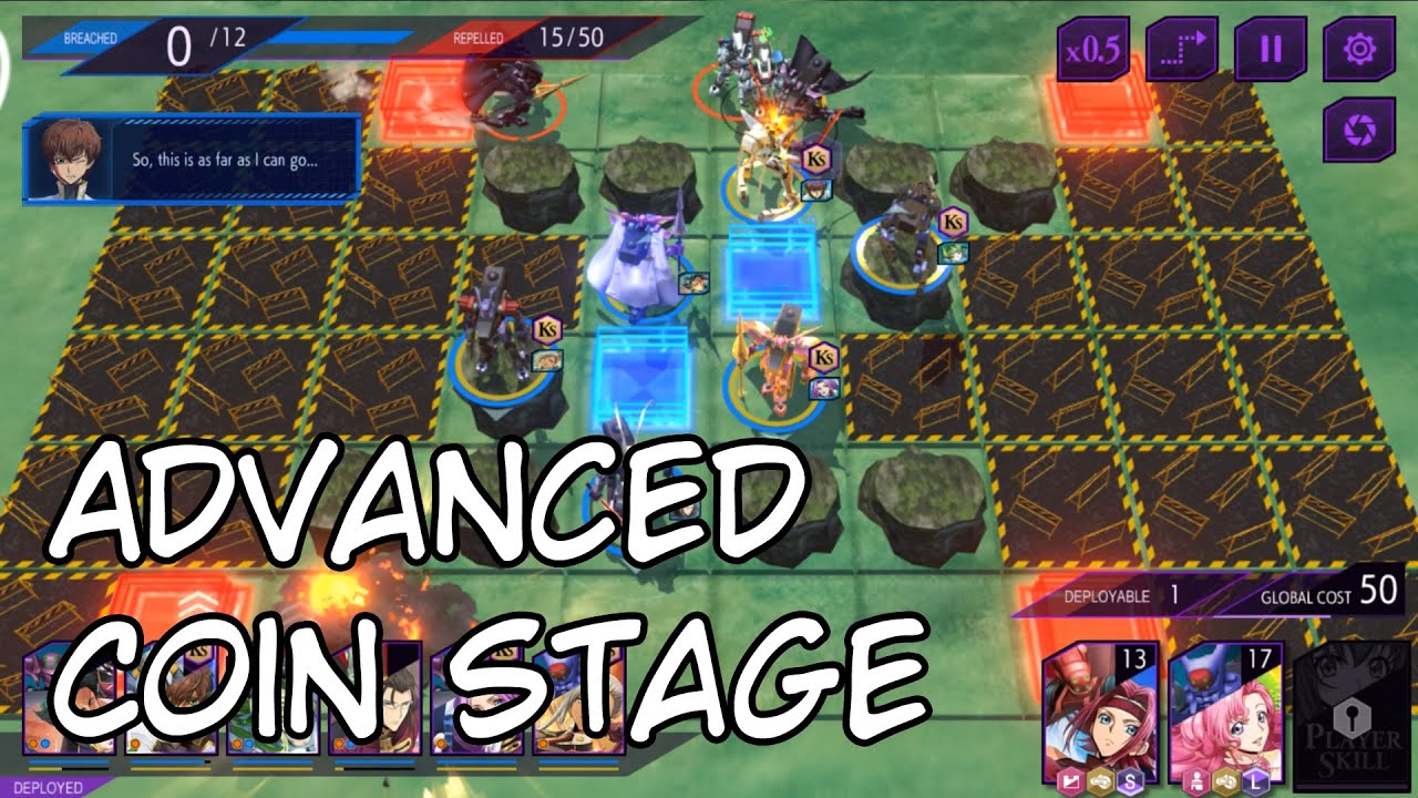 Advanced Coin Stage with 13k Team Power (Code Geass Lost Stories) - YouTube