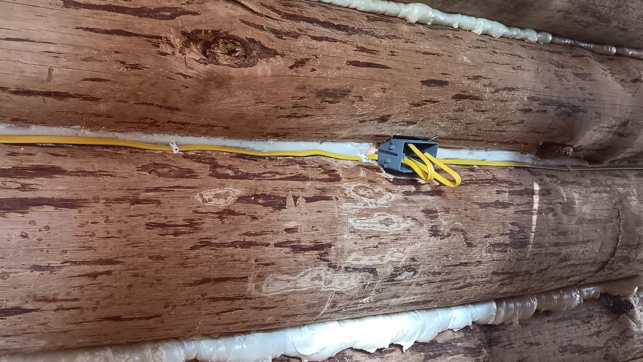 Log cabin electrical wiring - YouTube