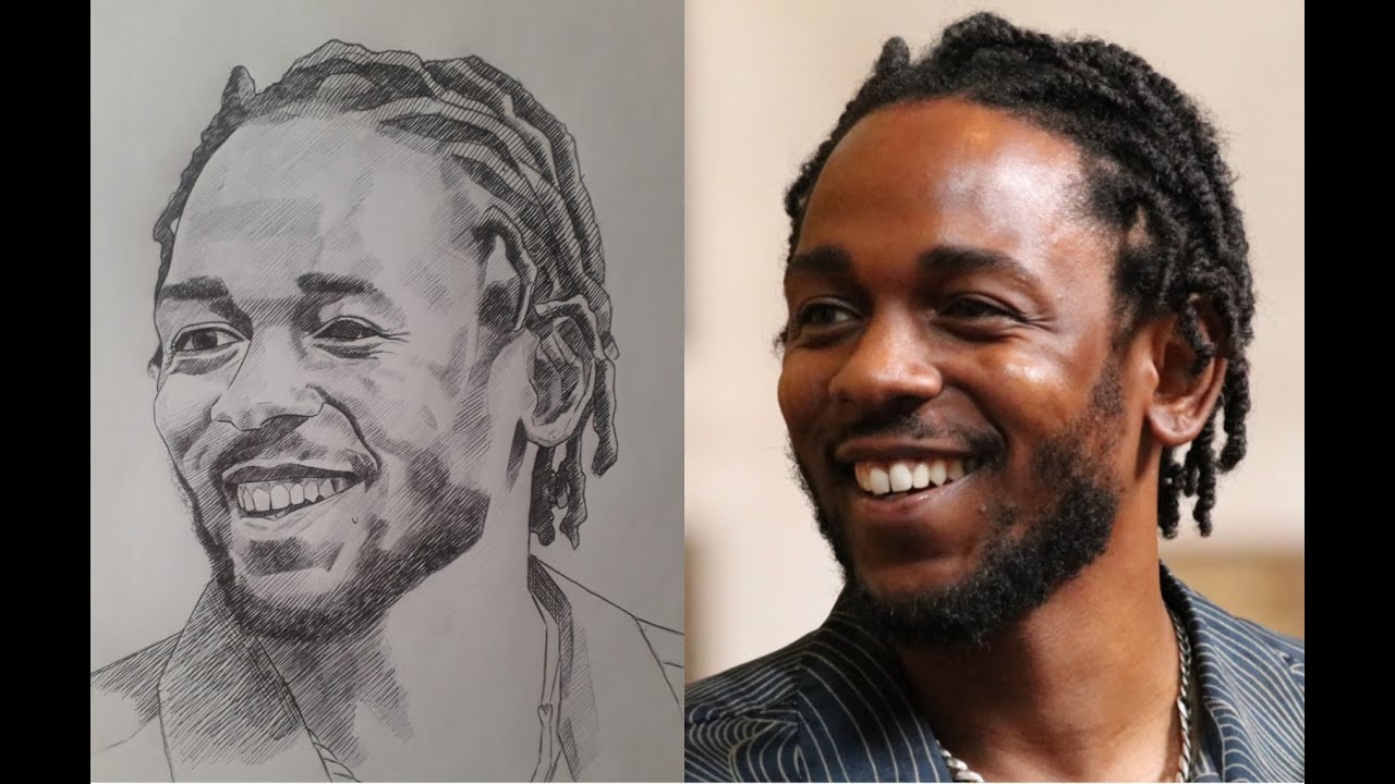 how to draw a portrait of KENDRICK LAMAR step by step || pencil and pen ...