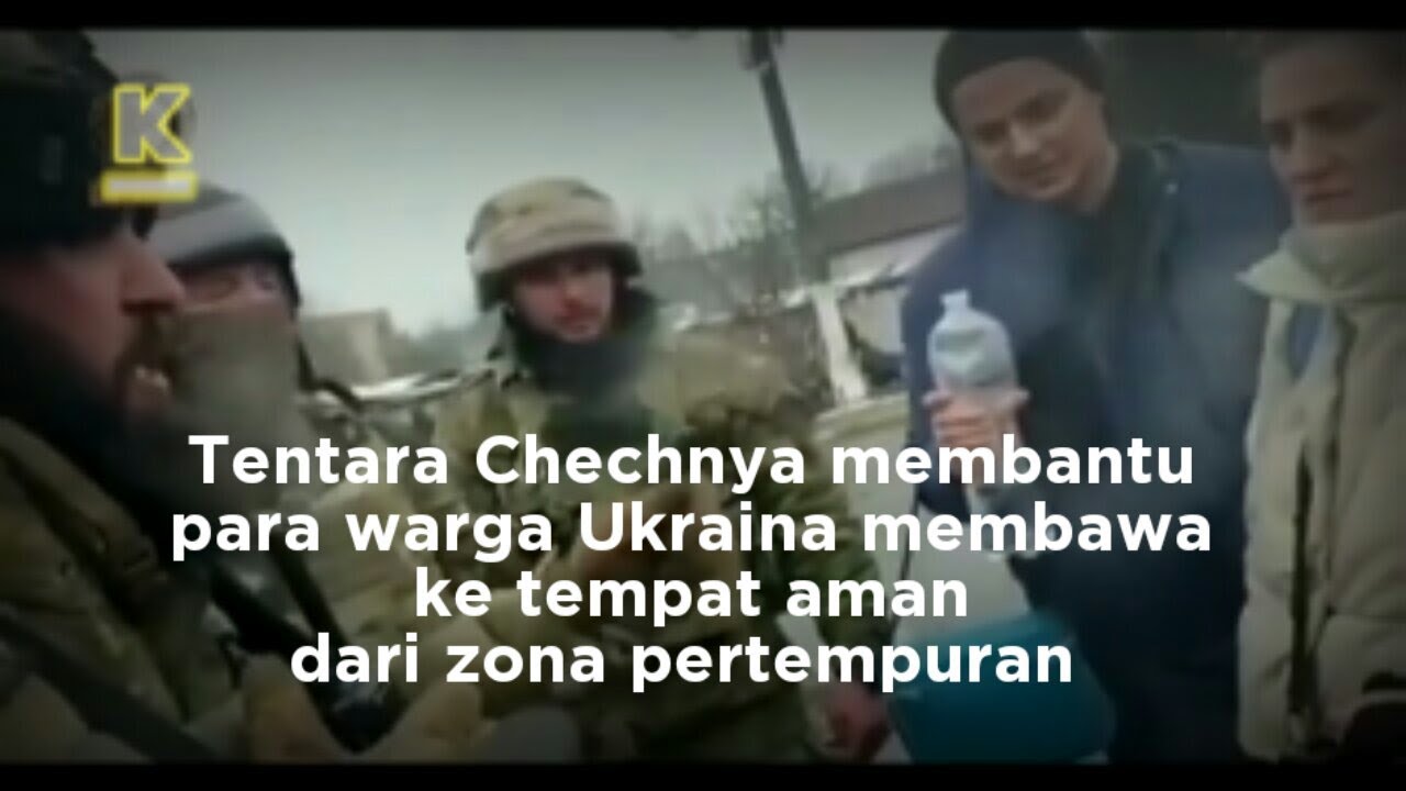 Tentara Chechnya bantu para warga Ukraina - YouTube