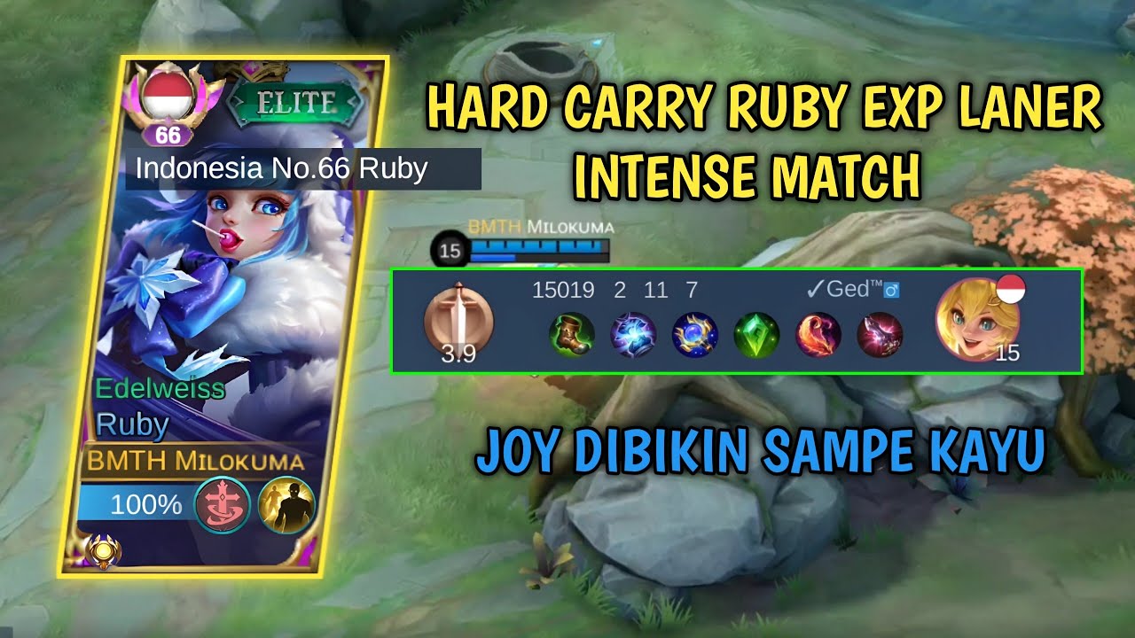 INTENSE MATCH !! Ruby Hard Carry Exp Laner | Top Global Ruby - YouTube