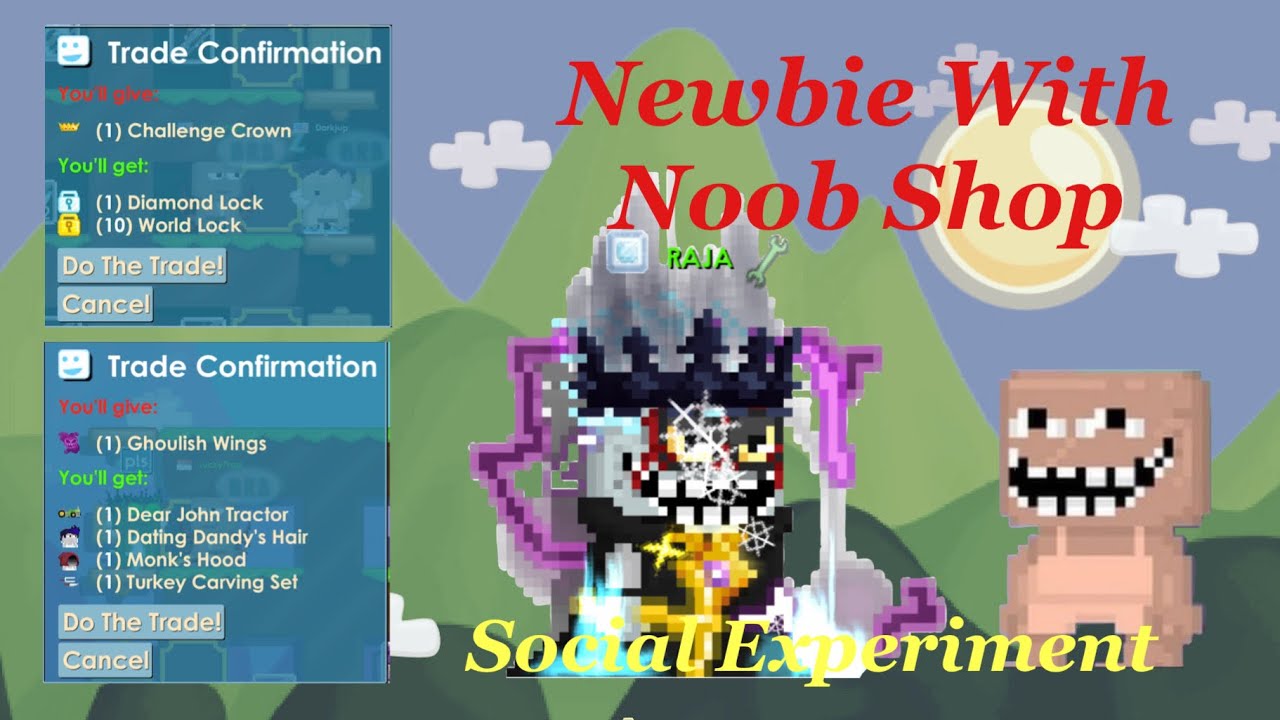 Newbie with Noob Shop | Social Experiment | Growtopia | Indonesia - YouTube