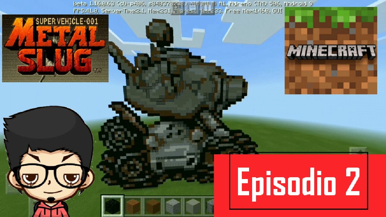 Minecraft Pixel Art 🎨 Ep 2 | Tutorial Metal Slug SV-001 Pocket Edition ...