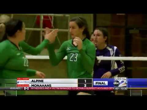 Monahans Volleyball holds off Alpine Tuesday Night - YouTube