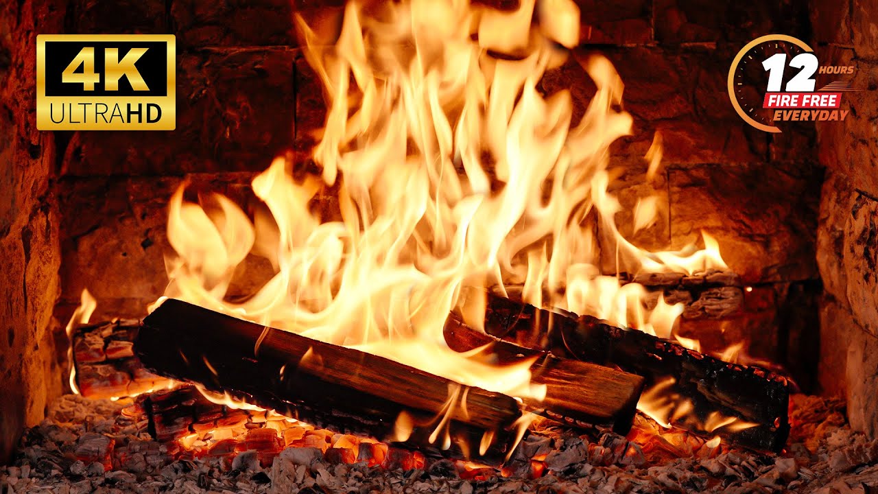 🔥 Always Warm 🔥 Cozy Fireplace 4K Ambience with Burning Logs ...