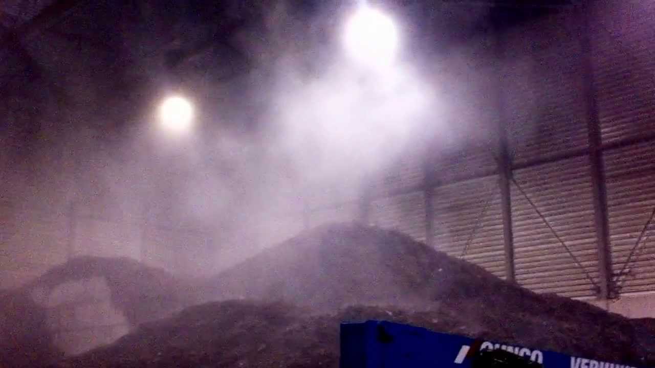 Indoor dust suppression fog system by WM Europe - YouTube
