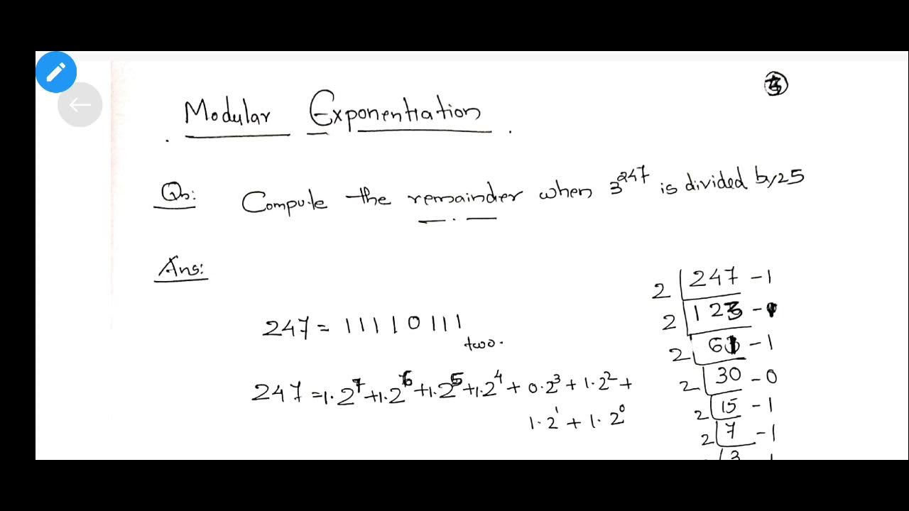 modular exponentiation - YouTube