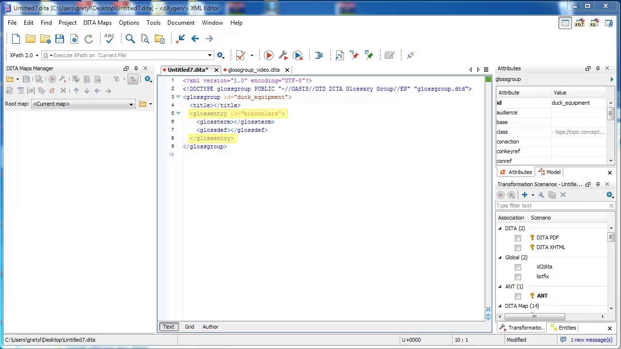 Creating a DITA glossary group - YouTube