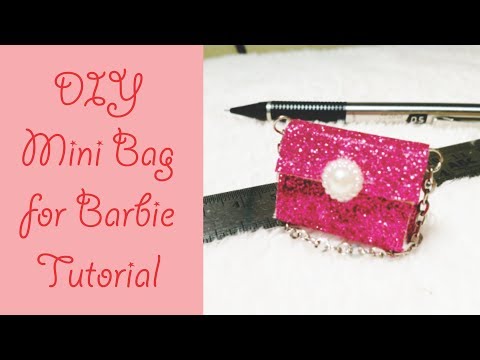DIY Tutorial : cute mini bag for barbie / cara membuat tas barbie