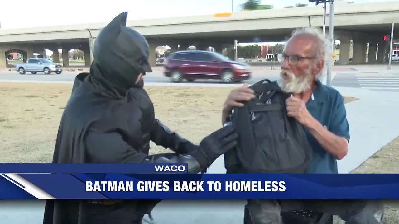 ‘You can help out in your own way’: Batman hands out care packages to ...