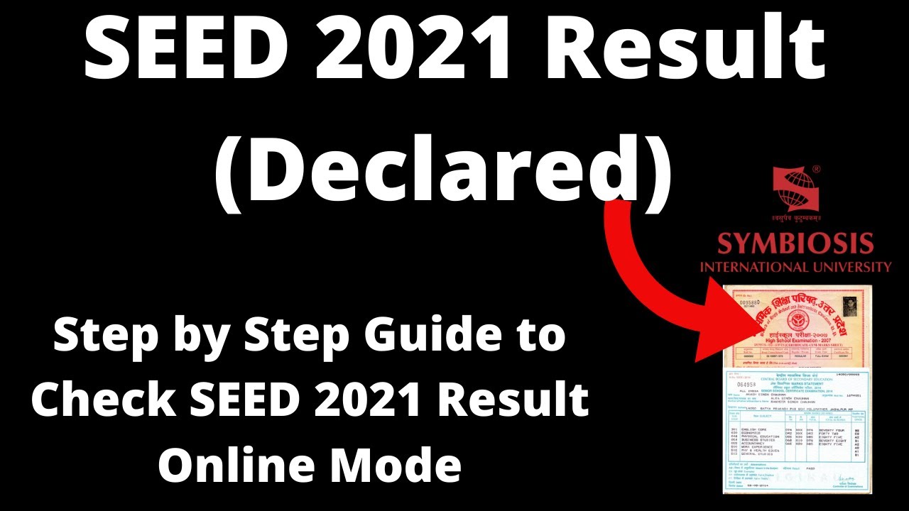 SEED 2021 Result (Declared) - How to Check Symbiosis Entrance Exam for ...