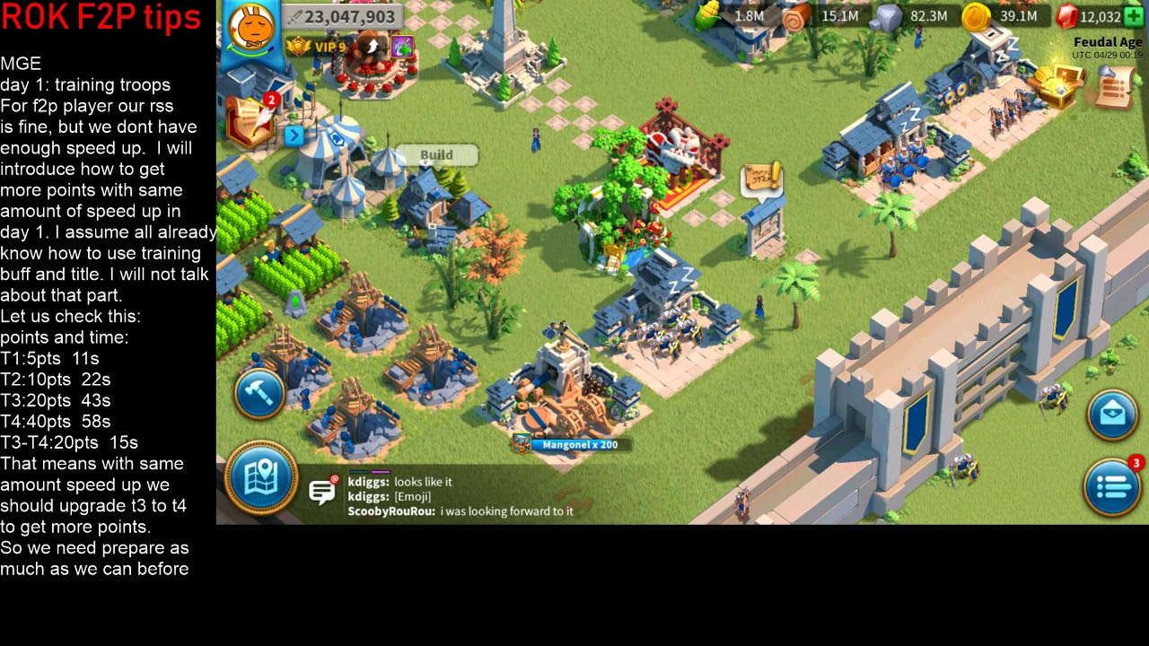 ROK F2P Tips~MGE day1 Training troops - YouTube