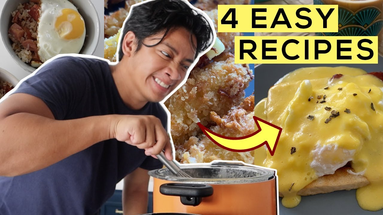 4 Easy Recipes: (Eggs Ben + Cheese Sticks + Spam Fried Rice + Peanut ...