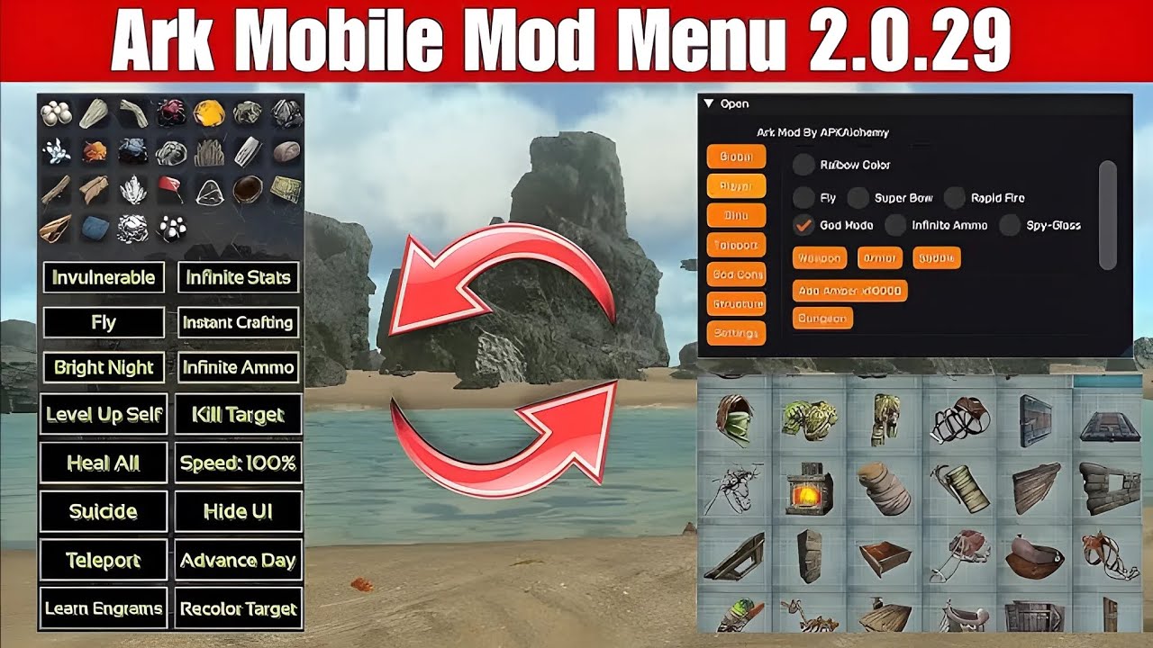 Mod Apk Ark Mobile 2.0.29 | God Console 🤑 Unlimited Amber || 11+14 Working || Crash fix no ...