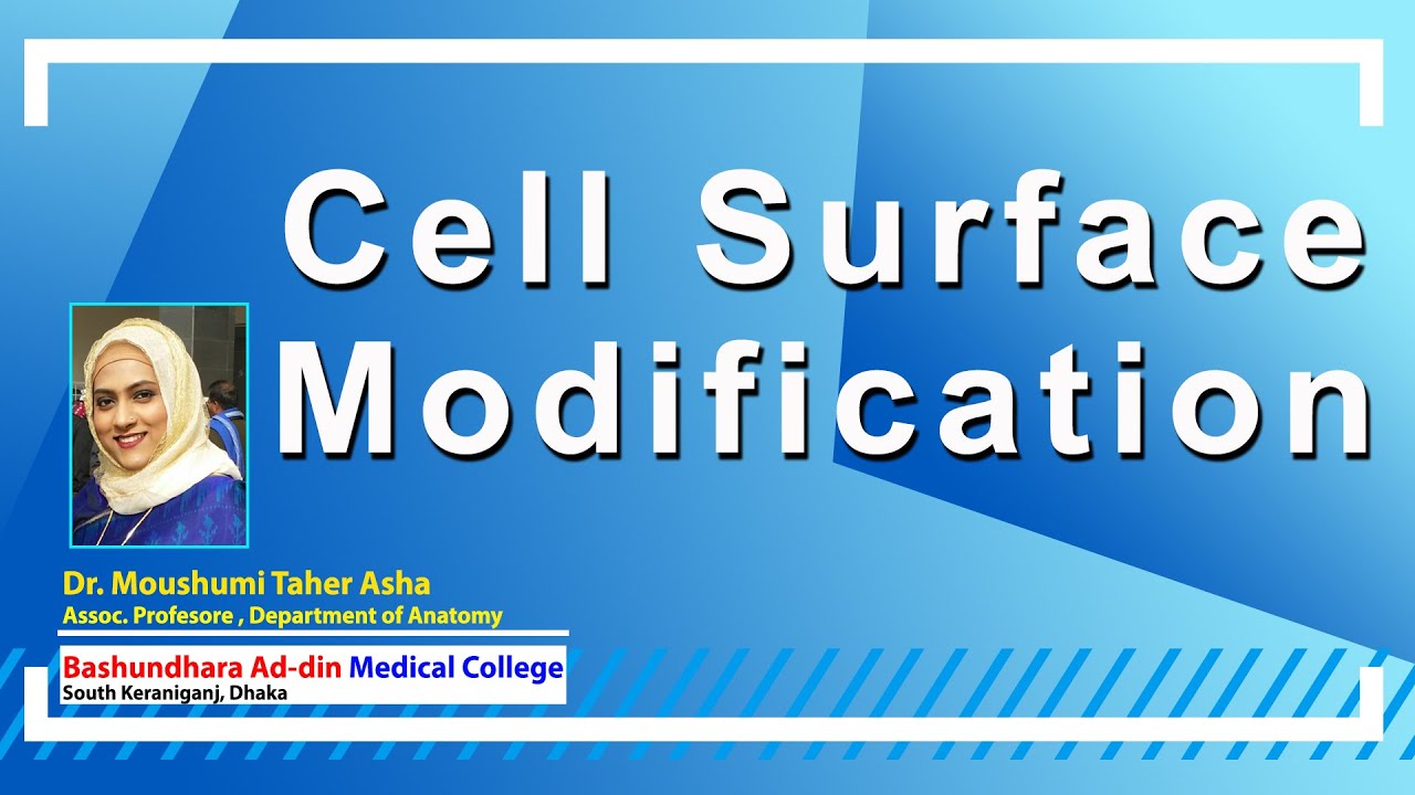 Cell Surface Modification II Dr. Moushumi Taher Asha II Associate Prof ...