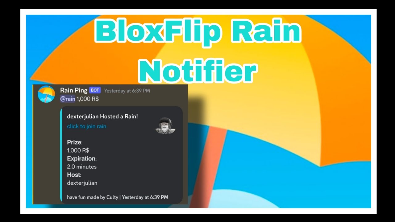 bloxflip rain notifier - YouTube