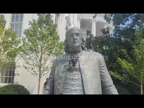 Trump transforms White House Rose Garden with historical statues