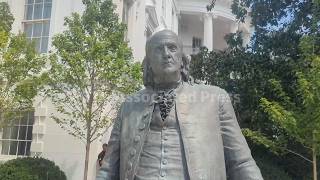 Trump transforms White House Rose Garden with historical statues