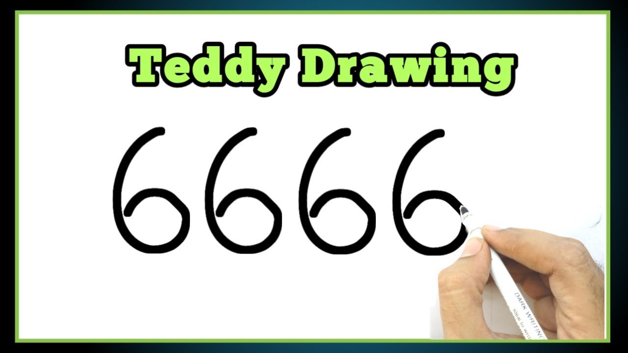 Beautiful Teddy Bear Drawing | How to Draw Teddy with 6666 Number ...