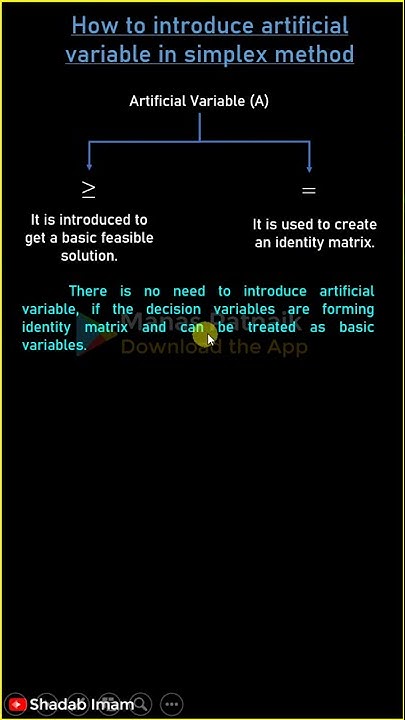 How to introduce Artificial Variable in Simplex Table_Part 1 - YouTube