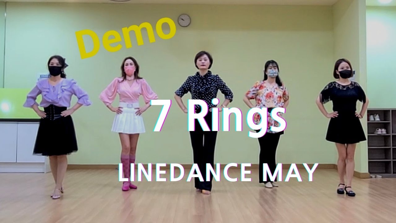 7 Rings Line Dance (Beginner)- Demo 매력있는 음악으로 쉬운 댄스 즐기기 - YouTube