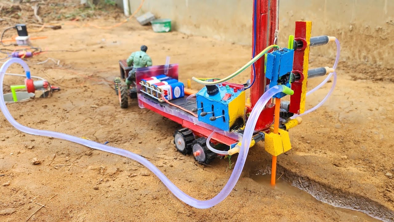 Diy tractor mini borewell drilling machine | Hydraulic powered | Water ...