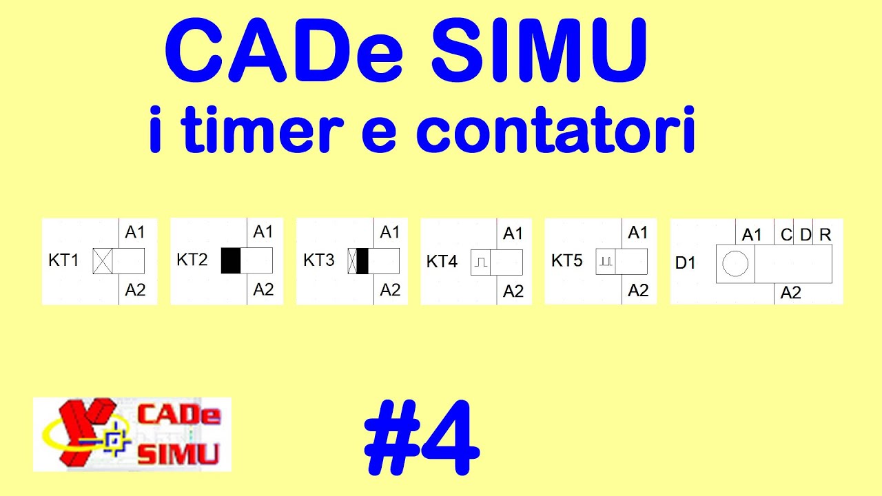 Simulatore di schemi elettrici CADe SIMU #4 - timer e contatori - YouTube