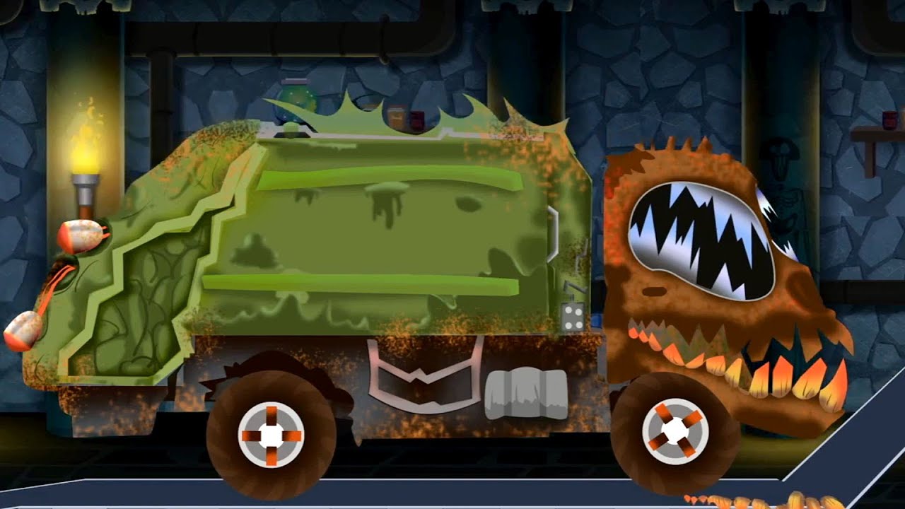 Garbage Truck, Spooky Car Cartoon Video For Kids - YouTube