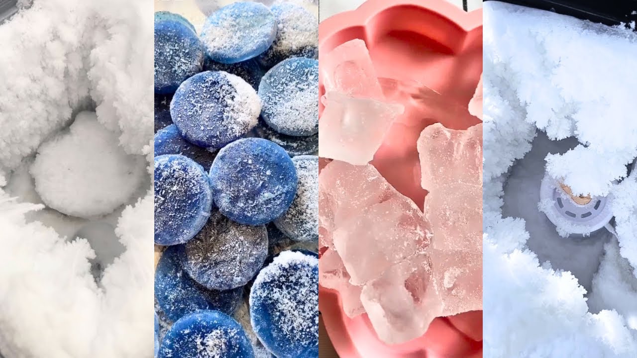 (ASMR) Crushed Ice. Shaved Ice | Colourful Ice | Hard Crunchy Ice ...