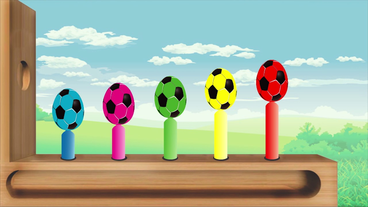 Learn Colors with WOODEN FACE HAMMER XYLOPHONE CRYING BABY Soccer Balls ...
