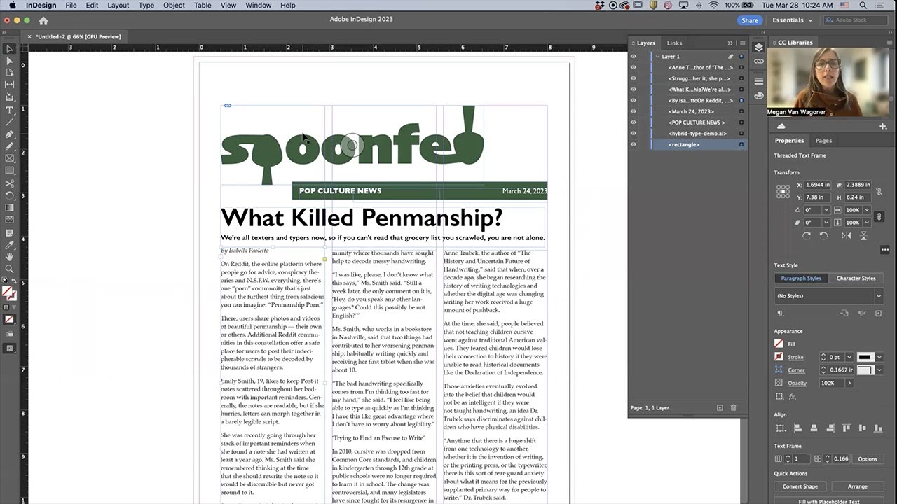 DEMO: Creating a simple newsletter layout with text and images. - YouTube