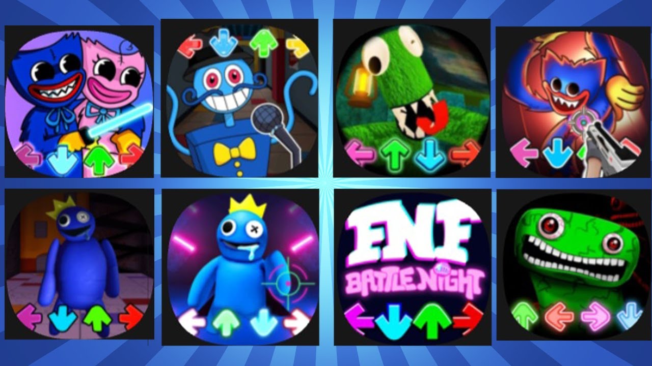 FNF Rainbow Friends, Garten of Banban 2, FNF Night Funkin 3D, FNF Pibby ...