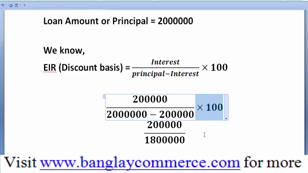 23.2 EIR Calculation Example (2) - YouTube