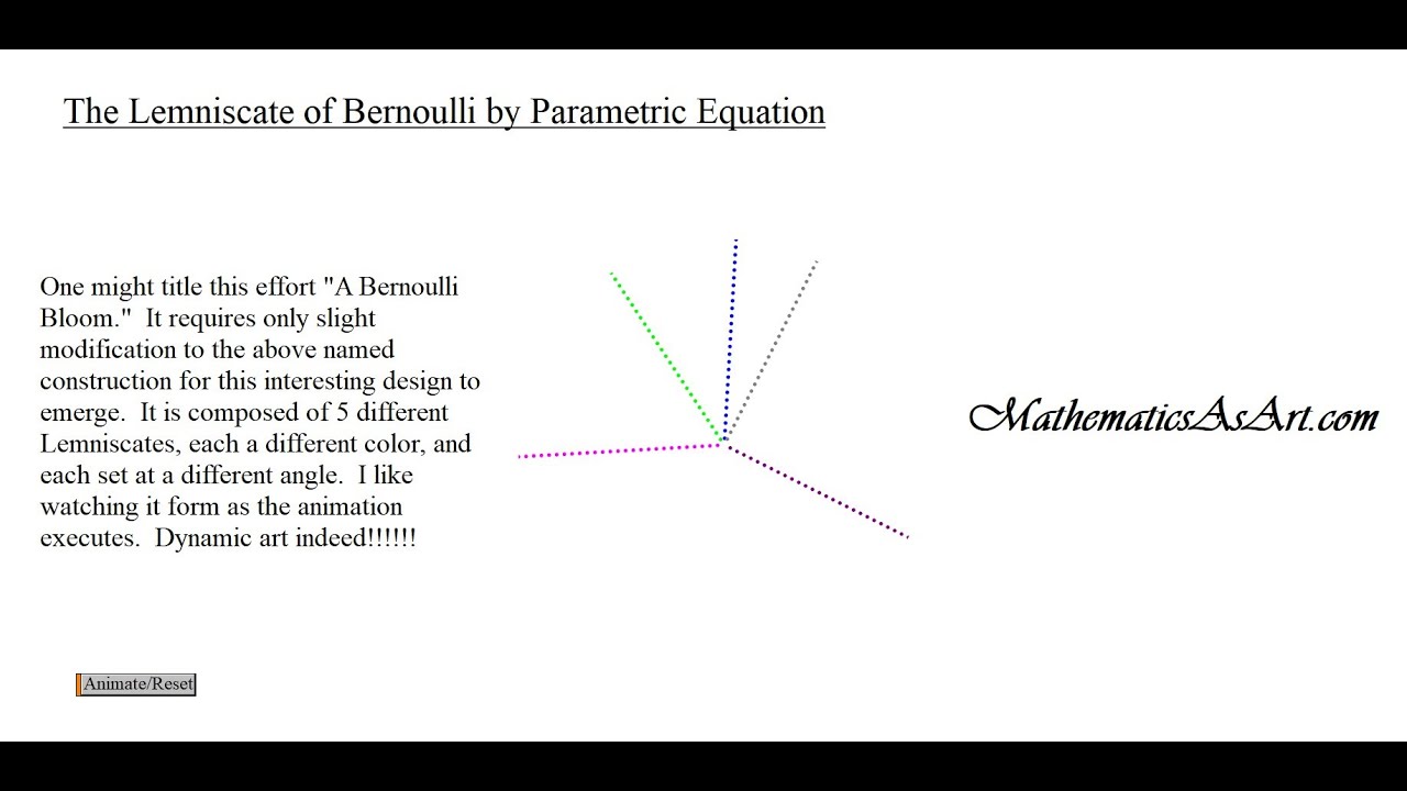 The Lemniscate of Bernoulli by Parametric Equation art - YouTube