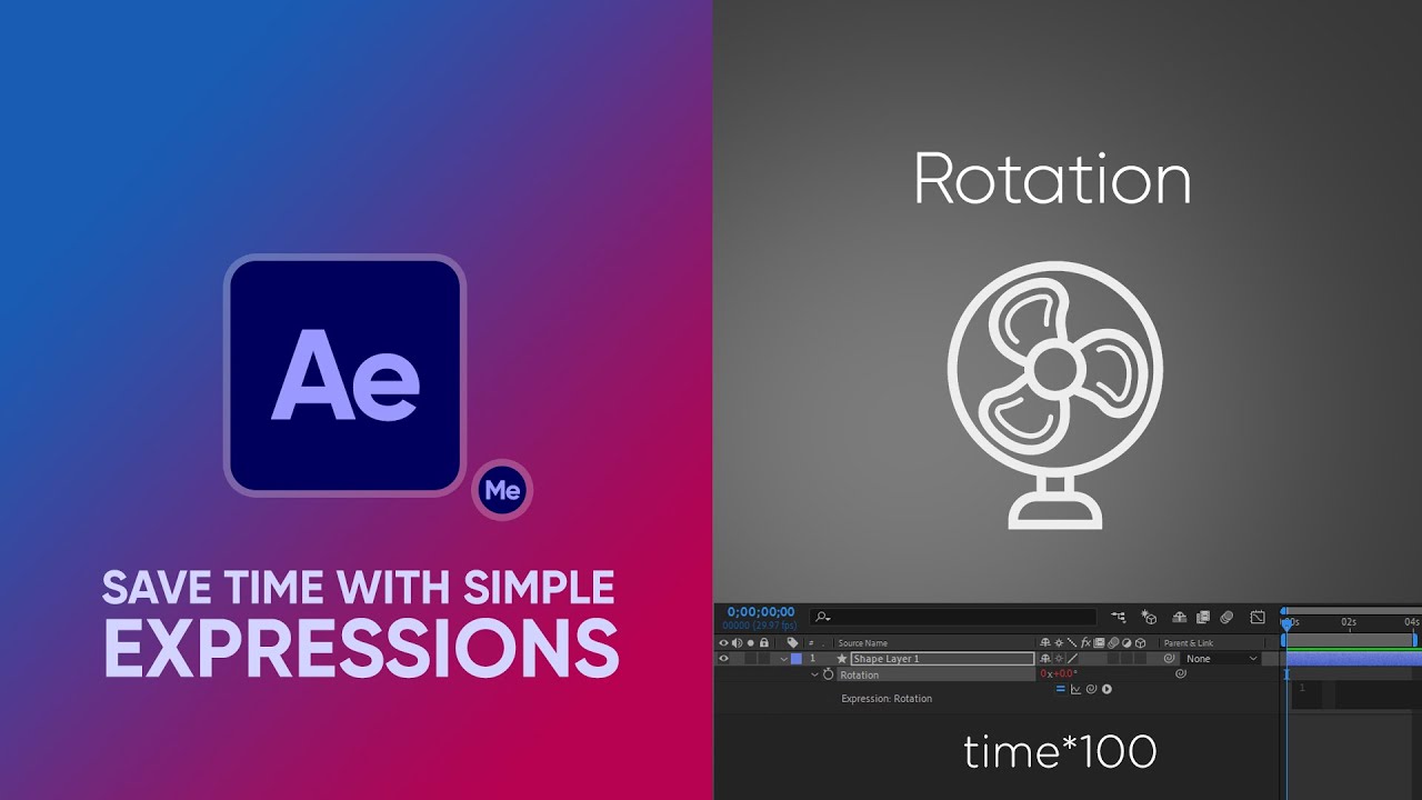 Create rotating fan blades with rotation expression - YouTube