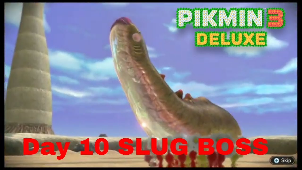 Pikmin Deluxe Day 10 - Huge Slug Boss - YouTube