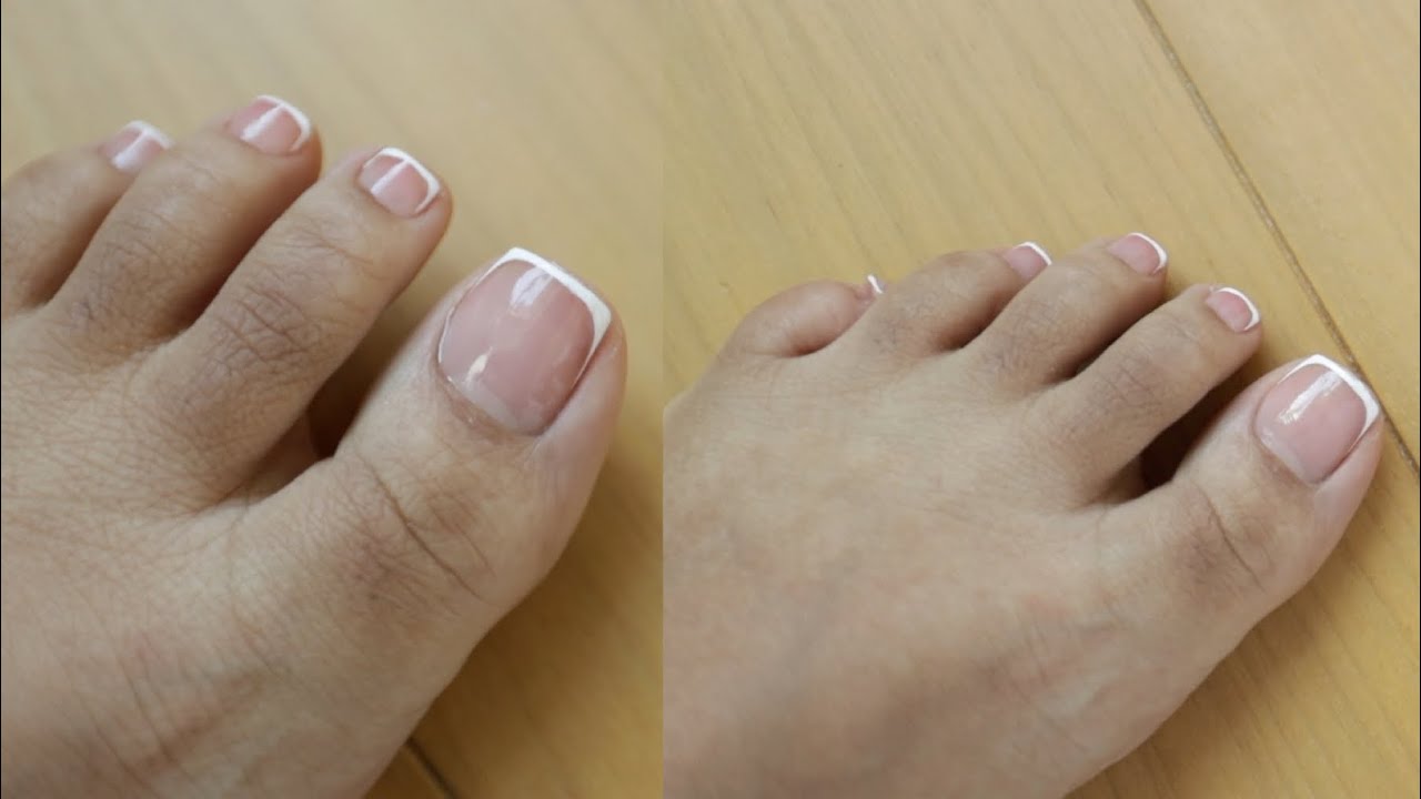 PEDICURE TRANSFORMATION | French Pedicure At Home - YouTube