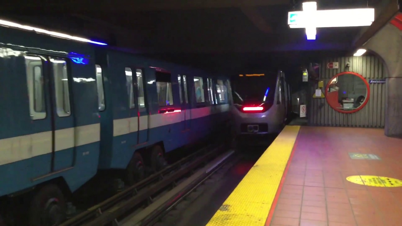 MONTREAL METRO AZUR SET 14 ON THE GREEN LINE - YouTube