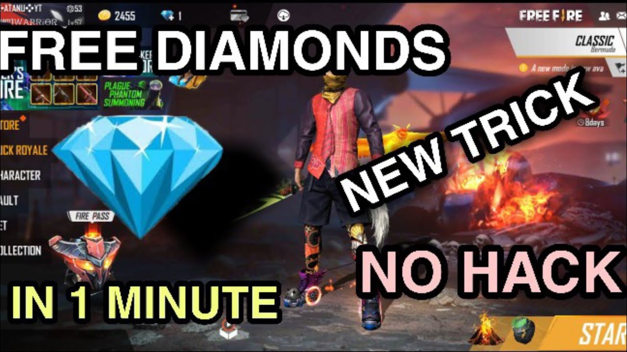 HOW TO GET 100 DIAMONDS FREE IN FREE FIRE | FREE DIAMONDS IN 1 MINUTE ...