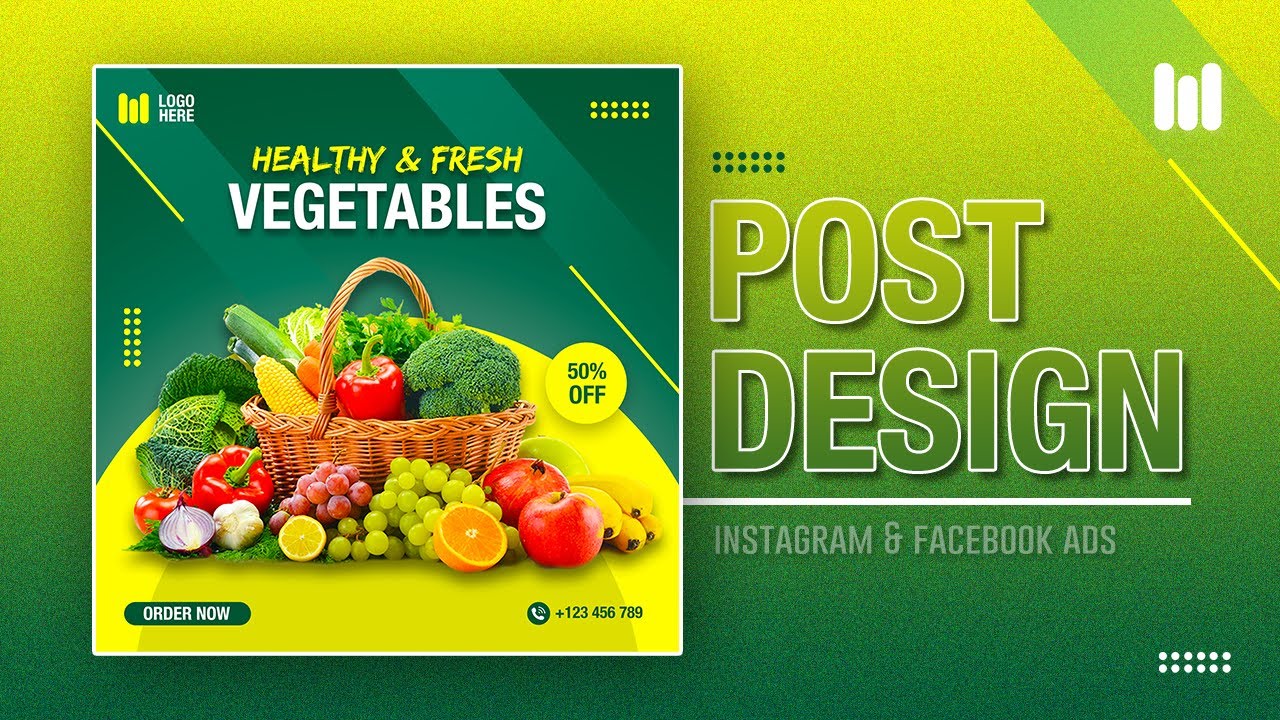 Simple Social Media Ad Post Design in Photoshop - YouTube