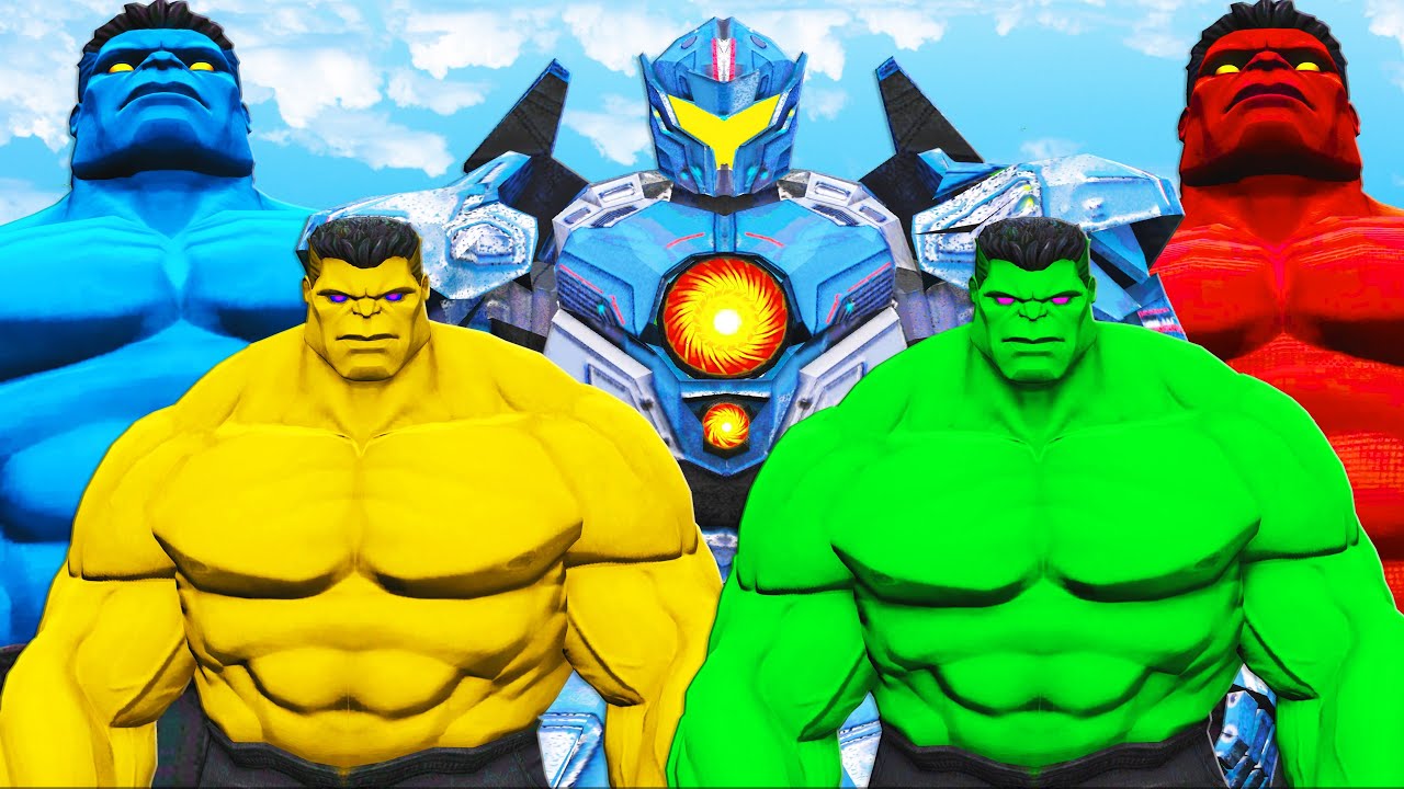TEAM HULK vs PACIFIC RIM - Gipsy Avenger VS Hulk, Red Hulk, Blue Hulk ...