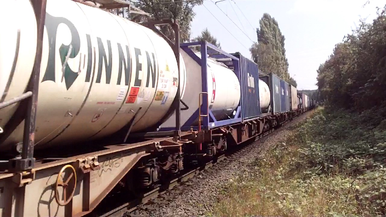 Container Train with Rinnen Tank Container And More!!! - YouTube