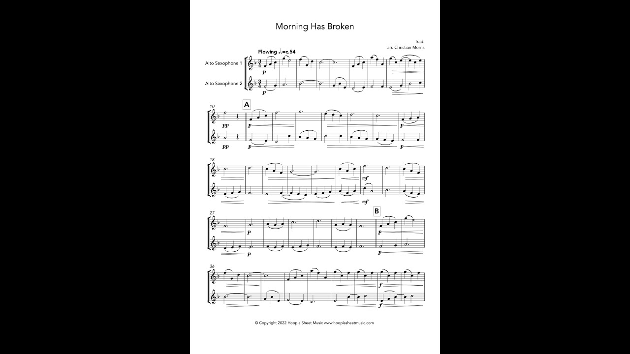 Morning Has Broken (Fantasy) (Alto Saxophone Duet) - YouTube